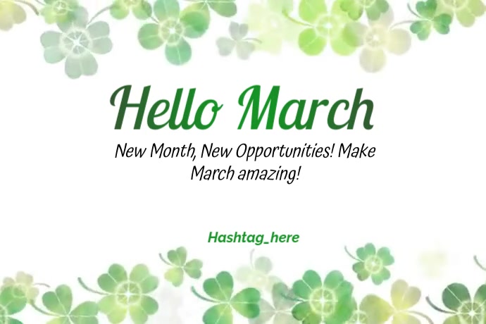 Floral Hello March Poster Template | PosterMyWall