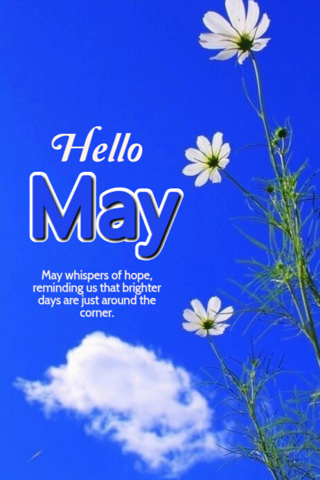 Floral Hello May Banner 4' × 6' Template | PosterMyWall