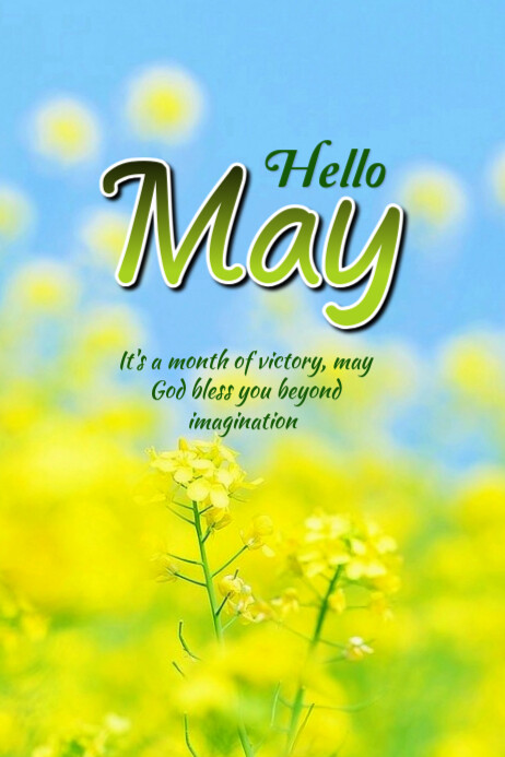 Floral Hello May Banner 4' × 6' Template | PosterMyWall
