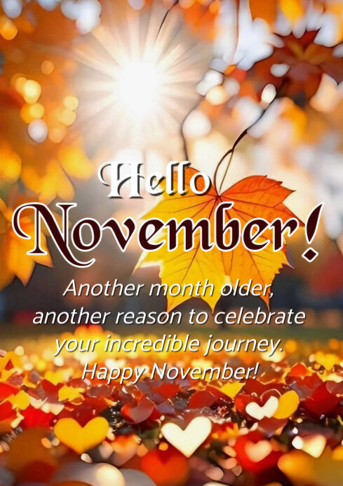 Copy of Floral Hello November A4 | PosterMyWall
