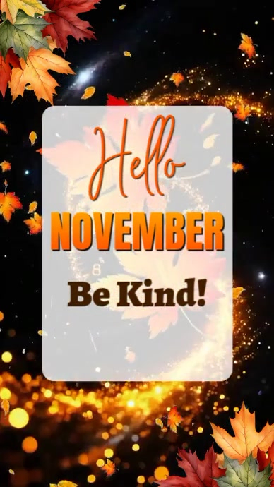 Floral Hello November New Month Motivational Digital Display (9:16 ...