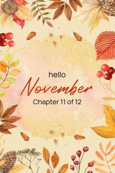 Floral Hello November Poster Template | PosterMyWall