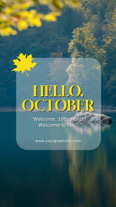 Floral Hello October Instagram Reel Template | PosterMyWall