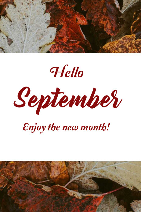 Floral Hello September Poster Template | PosterMyWall