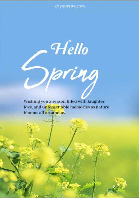Plantilla de Floral Hello Spring A3 | PosterMyWall