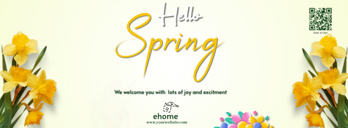 Copy of Floral Hello Spring Facebook Cover Photo | PosterMyWall
