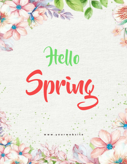 Copy of Floral Hello Spring Flyer (us Letter) | PosterMyWall