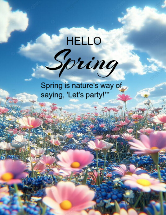 Floral Hello Spring Flyer (us Letter) Template | PosterMyWall