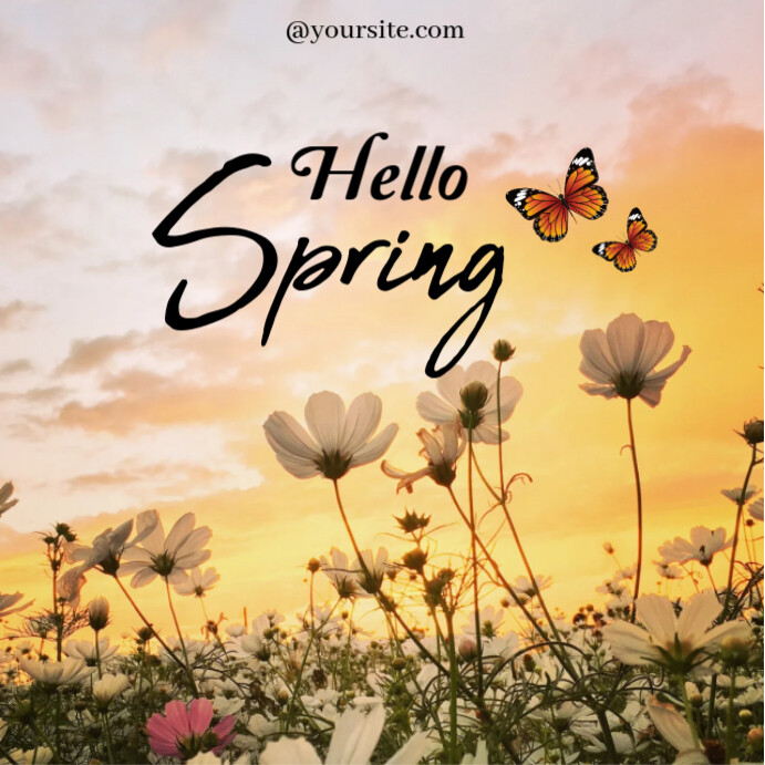 Plantilla de Floral Hello Spring Instagram Post | PosterMyWall
