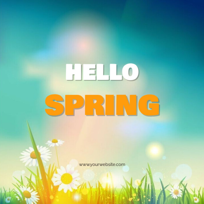 Floral Hello Spring Instagram Post Template | PosterMyWall