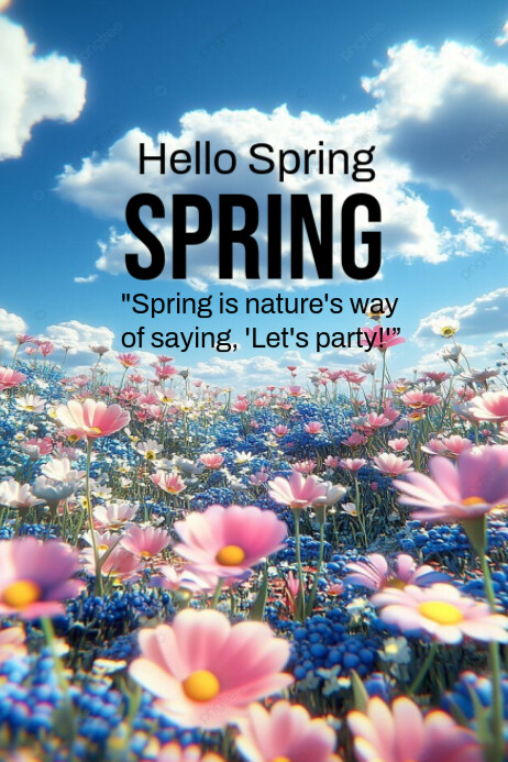 Plantilla de Floral Hello Spring Poster | PosterMyWall