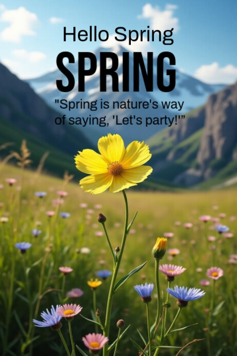 Szablon Floral Hello Spring Poster | PosterMyWall