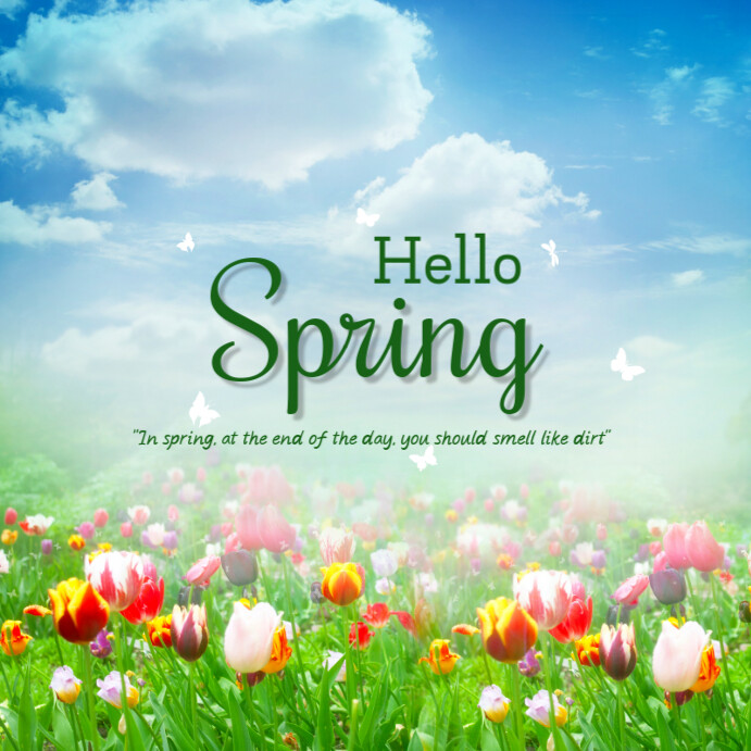 Copy of Floral Hello Spring Quote Pos Instagram | PosterMyWall
