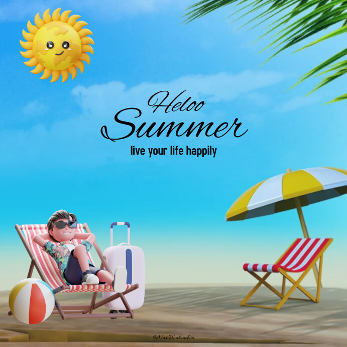 Floral Hello Summer Pos Instagram Template | PosterMyWall