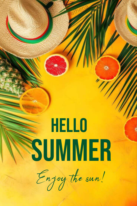 Floral Hello Summer Poster Templat | PosterMyWall