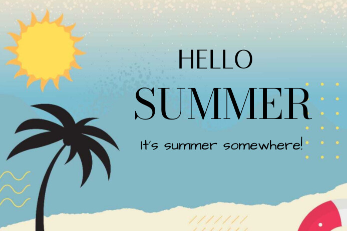 Floral Hello Summer Poster Templat | PosterMyWall