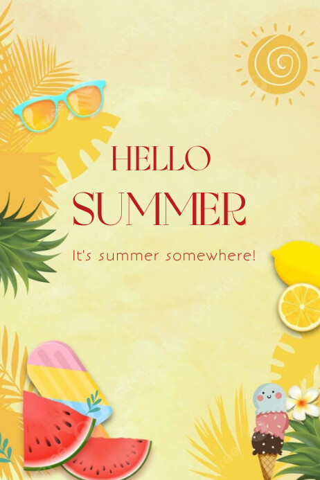 Floral Hello Summer Poster Template | PosterMyWall