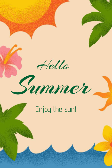 Floral Hello Summer Poster Template | PosterMyWall
