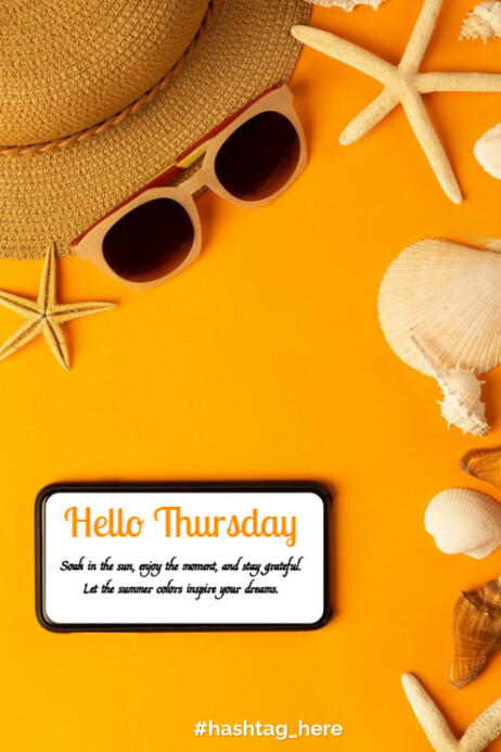 Plantilla de Floral Hello Thursday Poster | PosterMyWall