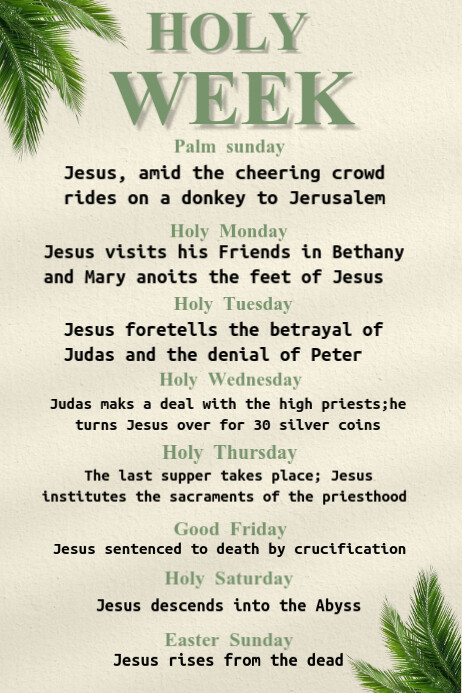 Floral Holy Week Poster Templat | PosterMyWall