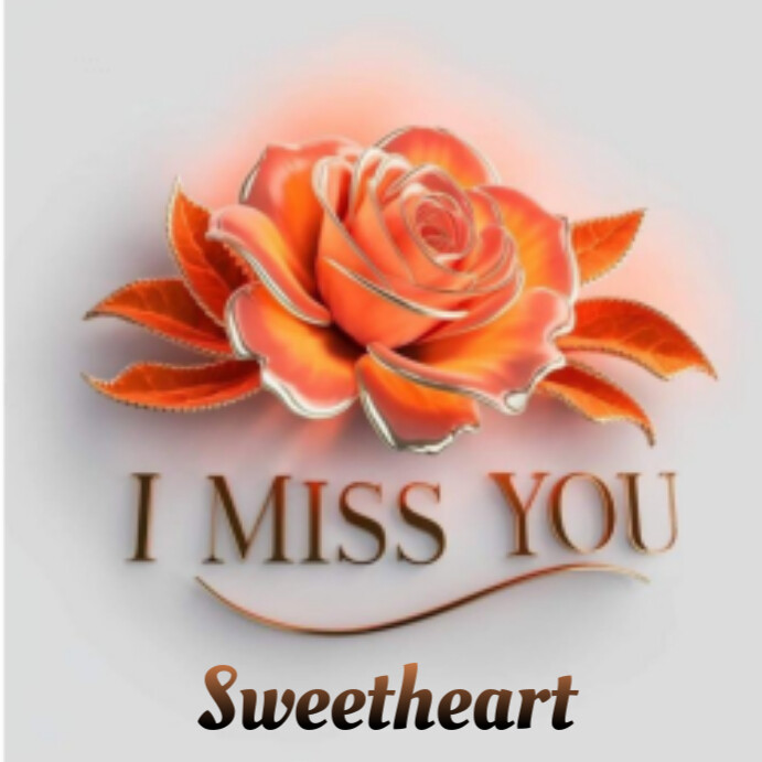 Floral I Miss You Instagram Post Template | PosterMyWall