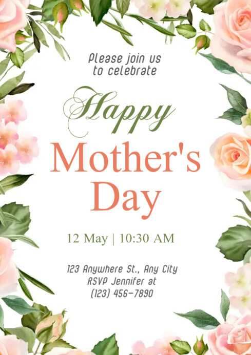 Floral Illustrated Mother's Day Flyer Template | PosterMyWall