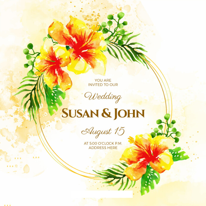 Floral invitation card design Template | PosterMyWall