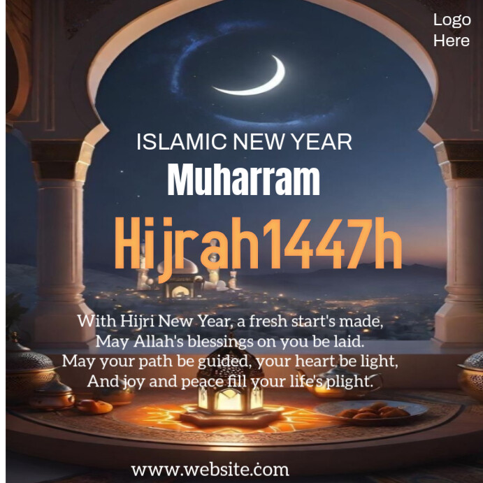 Floral Islamic New Year Hijrah 1447 Instagram Post Template | PosterMyWall