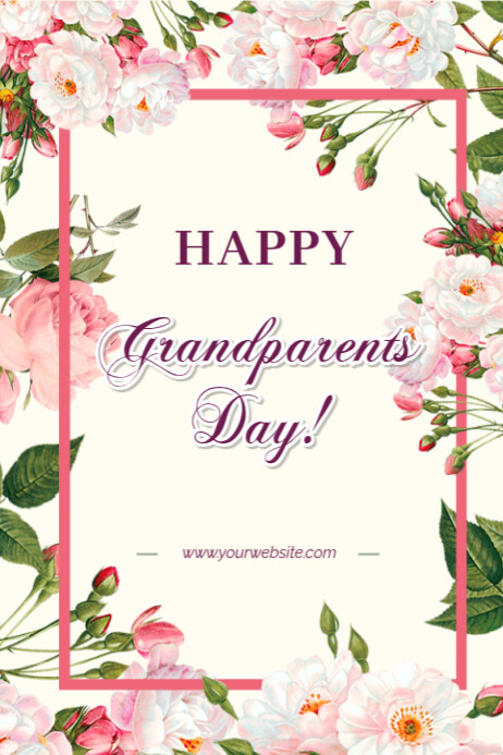 floral joyful and illustrative happy grandparents day poster Template ...