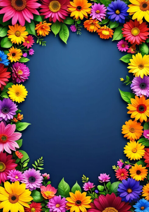 Floral Maha Saptami frame Celebration Template | PosterMyWall