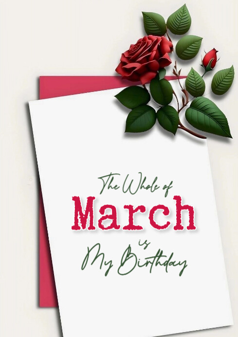 Floral March Birthdays A4 Template | PosterMyWall