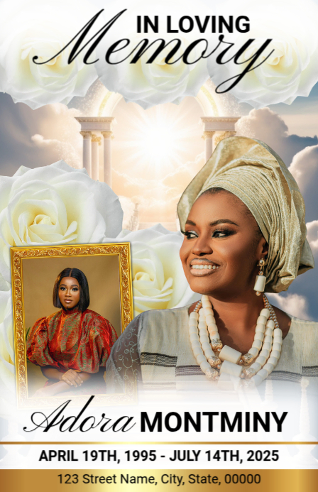 Copy of Floral Maximalist Funeral Program Half Page Wide | PosterMyWall