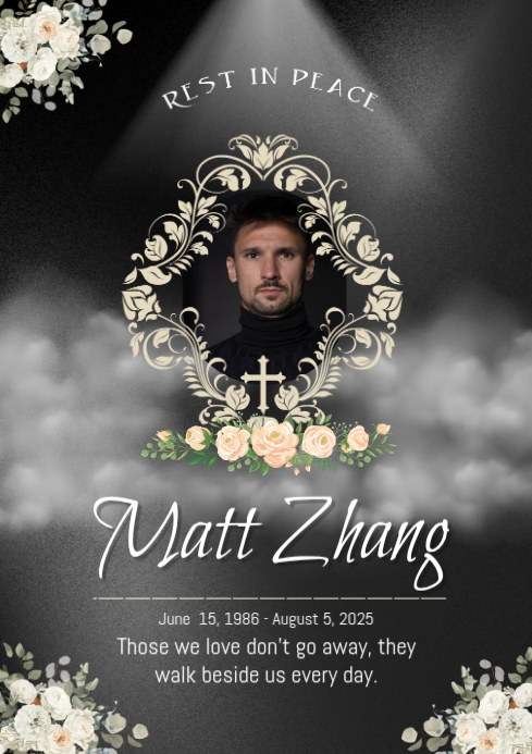 Floral Memorial Template | PosterMyWall