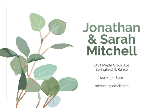 Plantilla de Floral Minimal Couple Family Address Label Template ...