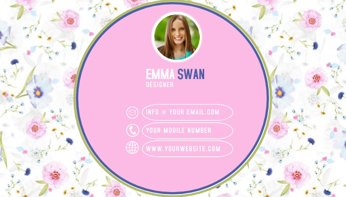 Floral Modern Trendy Personal Card Template | PosterMyWall