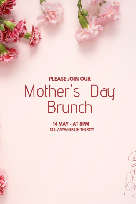 Floral Mother's Day Brunch Poster Template | PosterMyWall