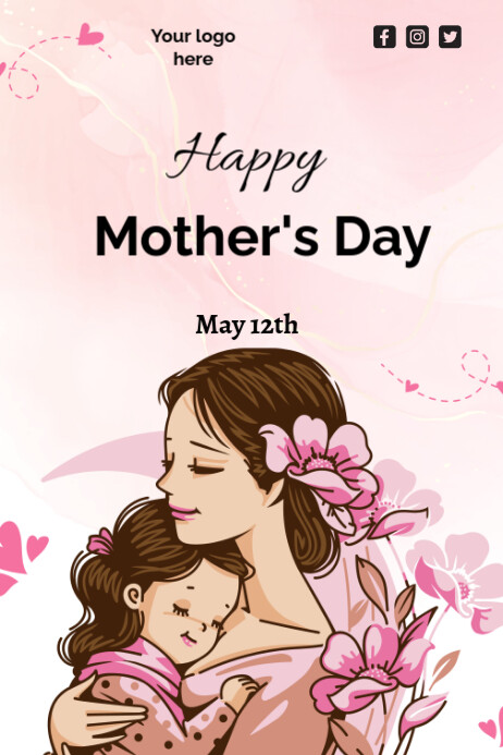 Floral Mother's Day Celebration Poster Template Poster | PosterMyWall
