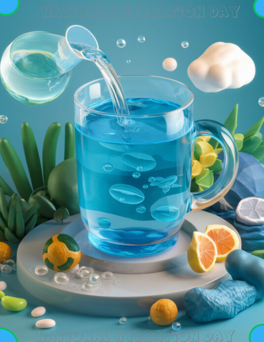 Copy of Floral National Hydration Day Flyer (us Lette | PosterMyWall