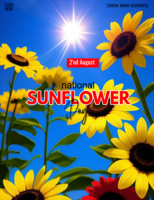 Plantilla de Floral National Sunflower Day Flyer (us Letter) | PosterMyWall