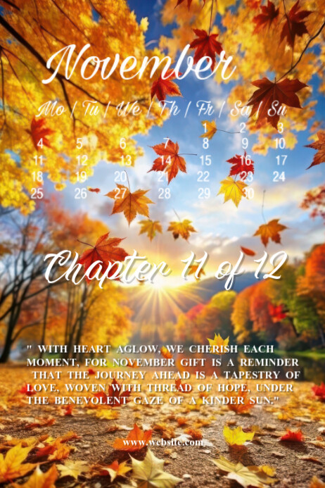 Floral November , chapter 11 of 12 Poster Template | PosterMyWall