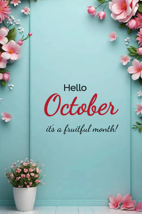 Copy of Floral October Banner 4' × 6' | PosterMyWall