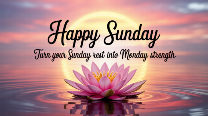 Floral Peaceful Sunday Quote Poster – Relaxing Lotus Flower With ...