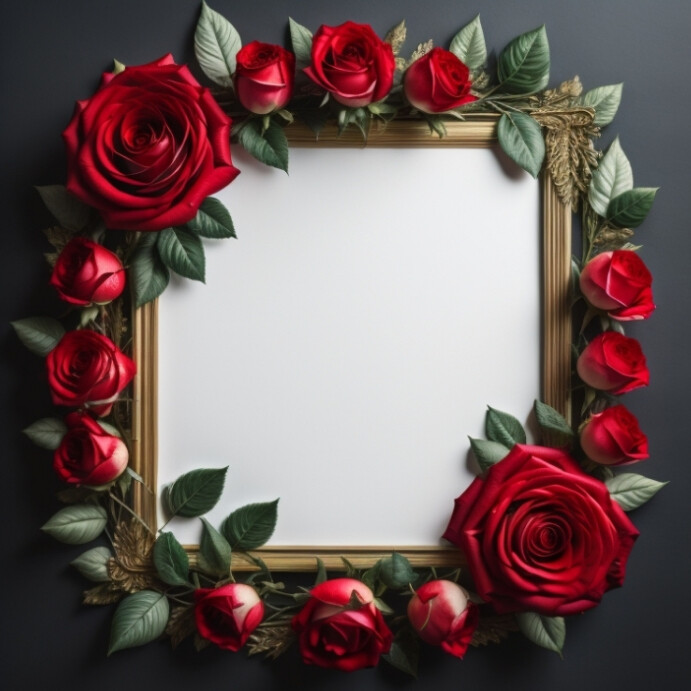 Floral picture frame mockup background templa Template | PosterMyWall
