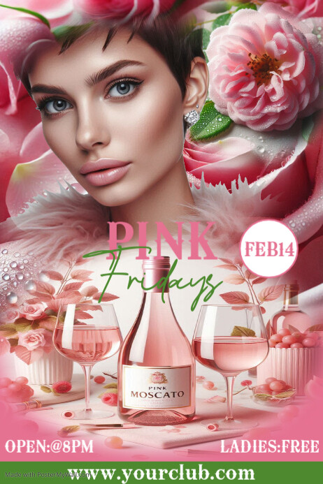 Copy of Floral Pink Fridays Party Flyer/Poster Template | PosterMyWall