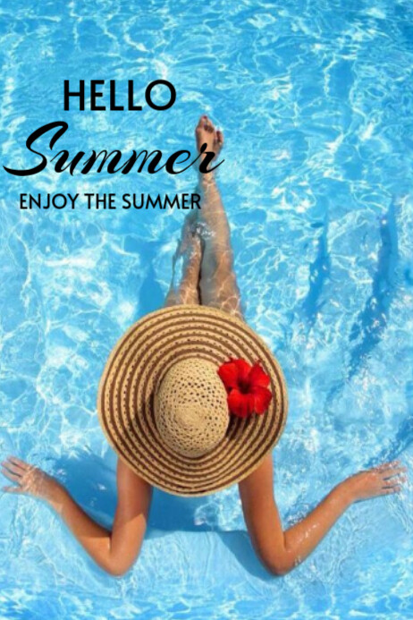 Floral Poolside Beach Poster Template | PosterMyWall