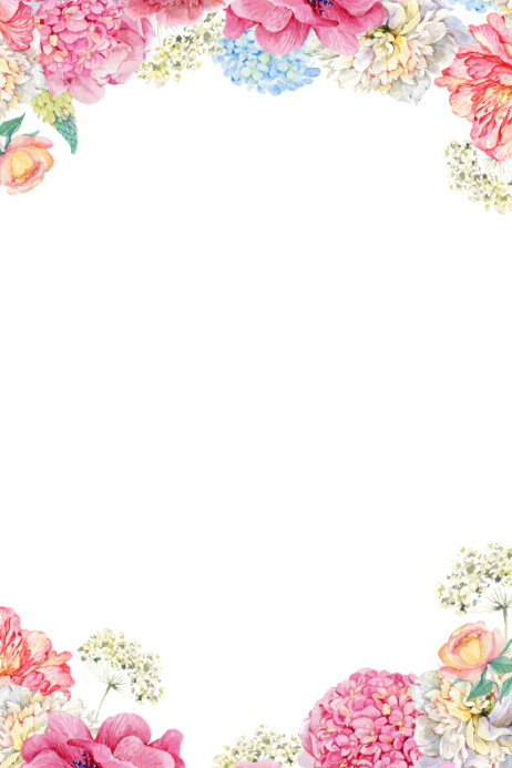 Floral Poster Template with Flowers Border | PosterMyWall