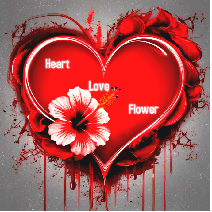 Floral Red Heart In Love Instagram Post Template | PosterMyWall