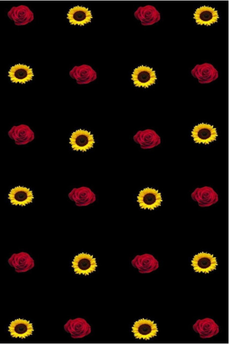 Floral Red Roses And Sunflowers Pattern Background Poster Template ...