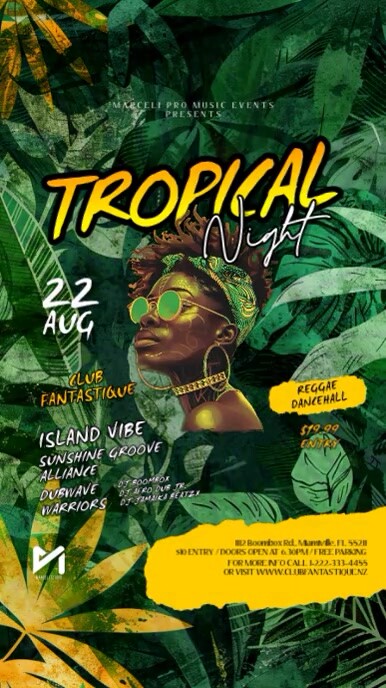 Plantilla de Floral Reggae Dancehall Party Instagram Reel | PosterMyWall