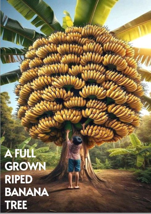 Copy of Floral Ripe Banana Tree A4 | PosterMyWall